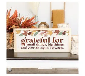 SINCERE SURROUNDINGS 24' Grateful For Leaves Fa Rmhouse Frame