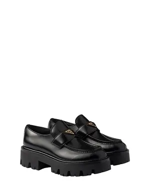 Prada Brushed Leather Loafers