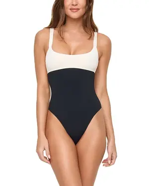 L*Space Descanso Color Blocked One Piece Swimsuit - Black/cream