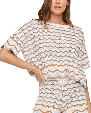 L*Space Sunchaser Scalloped Cover Up Crop Top - North Shores