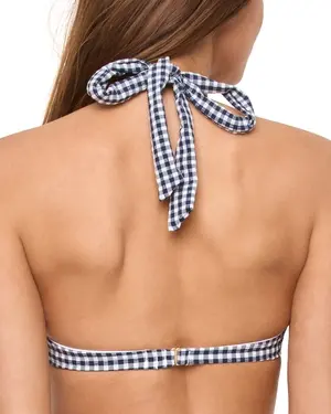 L*Space Isa Gingham Halter Bikini Top