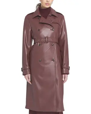 Women's Faux Leather Trench Coats