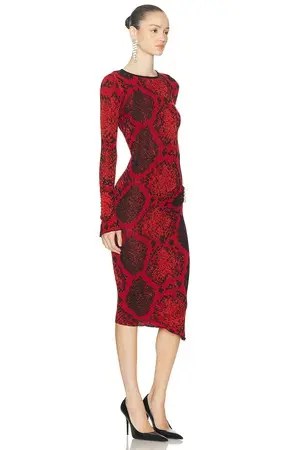 Attico Python Knit Midi Dress