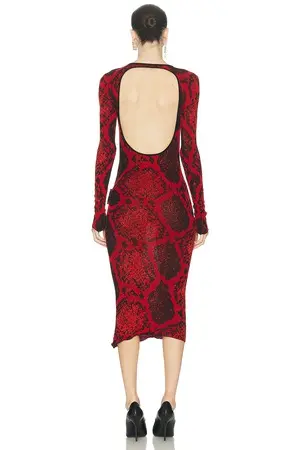 Attico Python Knit Midi Dress