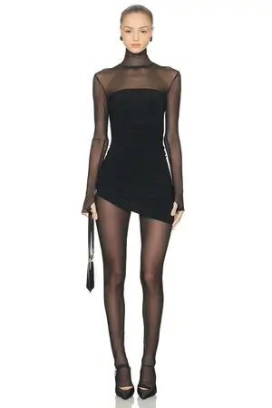 Norma Kamali Long Sleeve Strapless Diana Pickleball Dress