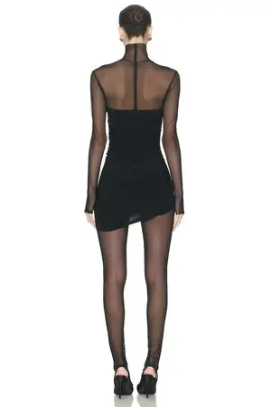 norma kamali long sleeve turtleneck strapless diana pickleball dress Long Sleeve Turtleneck Strapless Diana Gown