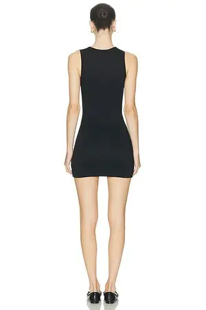 Eterne Sleeveless Crewneck Soft Jersey Mini Dress