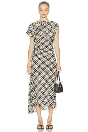 Proenza Schouler Hallie Asymmetrical Dress - Bark Multi