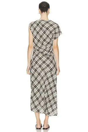 Proenza Schouler Hallie Asymmetrical Dress - Bark Multi