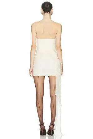 THE SEI Strapless Mini Ruffle Dress - Cream
