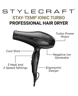 STYLECRAFT Stay-temp Ionic Hair Dryer