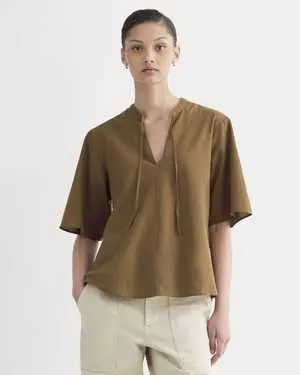 Everlane Gauze Tie-front Shirt - Toffee