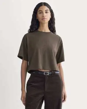 Everlane Premium Weight Cropped T-shirt - Coffee Bean
