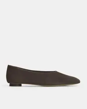 Everlane Gallery Square-toe Flat - Deep Brown