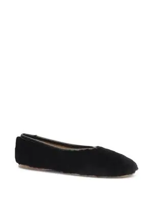 FORTE_FORTE Sheepskin Ballerina Flats - Black