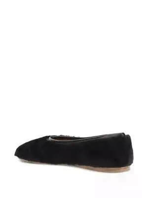 FORTE_FORTE Sheepskin Ballerina Flats - Black