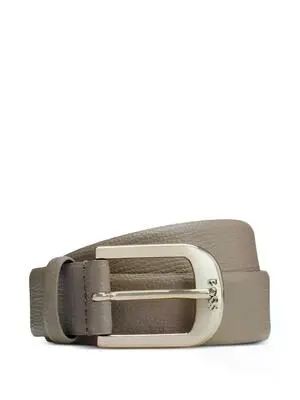 BOSS Buckle Leather Belt - Neutrals