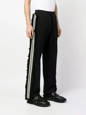 RITOS Frayed Stripes Straight-leg Trousers