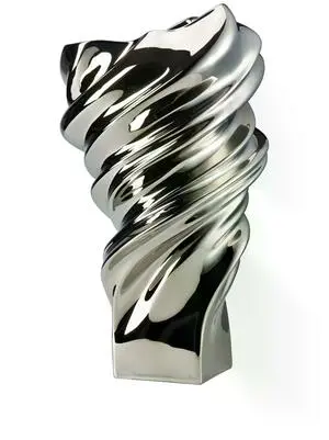 ROSENTHAL Squall Metallic-effect Porcelain Vase - Silver