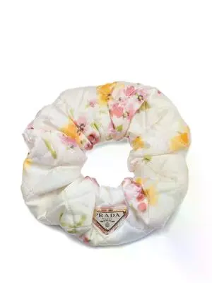 Prada Floral-print Scrunchie - White