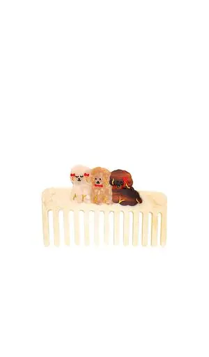 SOLAR ECLIPSE Hand-painted Puppies Detangling Wide Tooth Hair Comb - N,a
