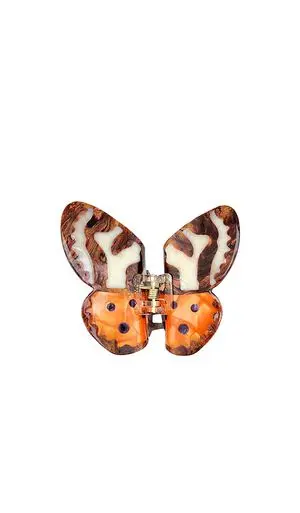 SOLAR ECLIPSE Hand-painted Tiger Moth Claw Hair Clip - N,a