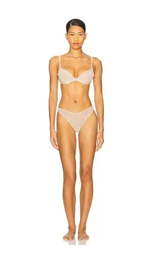 CUUP Plunge Mesh Bra In Nude