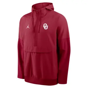 JORDAN Oklahoma Anorak College 1/2-zip Hooded Jacket - Red