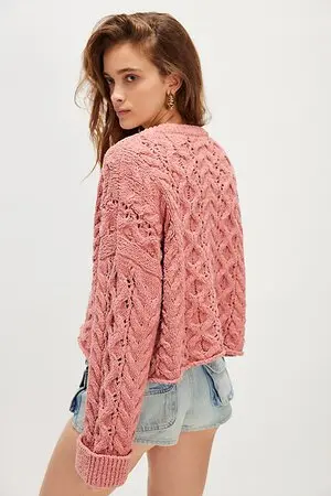 Free People Polly Cable-knit Sweater - Rosie