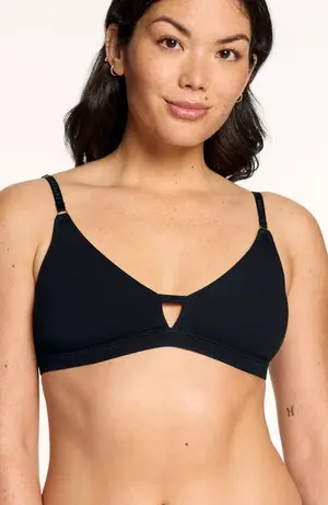Pepper Supima® Cotton Wirefree Bra - Black