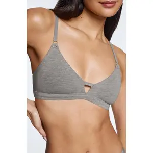 Pepper Supima® Cotton Wirefree Bra Heather Grey