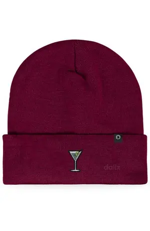 DALIX Martini Beanie Cap Maroon