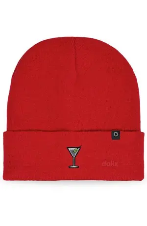 DALIX Martini Beanie Cap Red