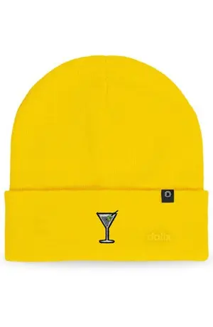 DALIX Martini Beanie Cap Yellow