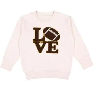 SWEET WINK Football Love Patch Sweatshirt - Natural