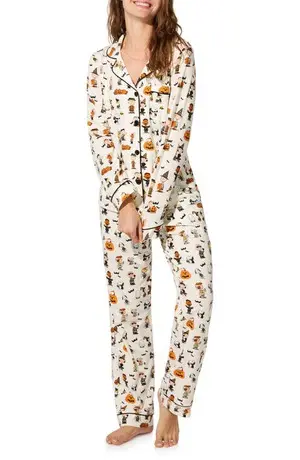 BEDHEAD PAJAMAS Print Stretch Organic Cotton Jersey Pajamas Snoopys Halloween