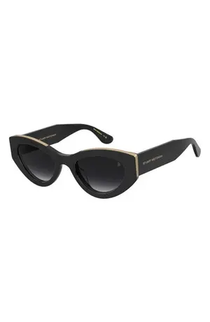 STUART WEITZMAN 52mm Cat-eye Sunglasses - Black/dark Grey Sf