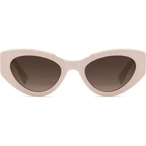 STUART WEITZMAN 52mm Cat-eye Sunglasses - Ivory/brown Sf