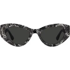 STUART WEITZMAN 52mm Cat-eye Sunglasses - Pattern Black White/grey