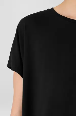 Eileen Fisher Crewneck Wedge Top - Black