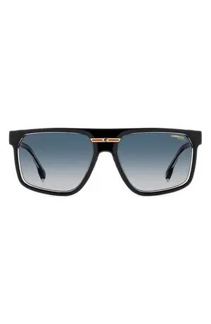 Carrera Eyewear Victory C 60mm Square Flat Top Sunglasses - Black Crystal/dk Blue Sf
