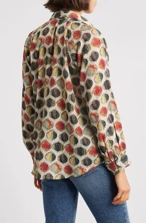 APNY Printed Long-sleeve Top - Brown Multi