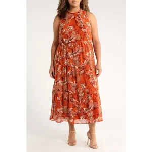Mock Neck Sleeveless Maxi Dresses