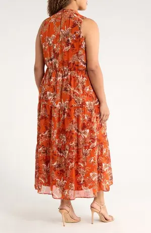 Julia Jordan Sleeveless Mock Neck Maxi Dress