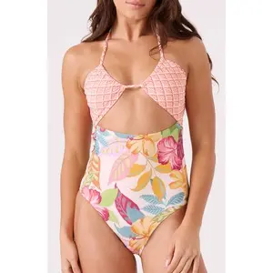 Roxy Hot Tropics Peek-a-boo One-piece Swimsuit - Tropic Mul