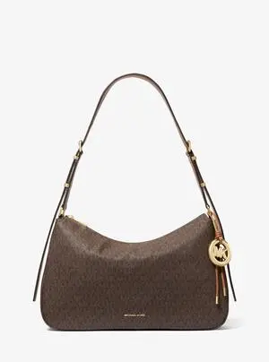 Michael Kors Nolita Medium Signature Logo Shoulder Bag - Brown
