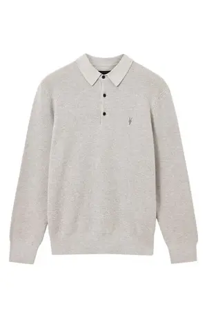 ALLSAINTS Waffle Knit Polo - Light Grey