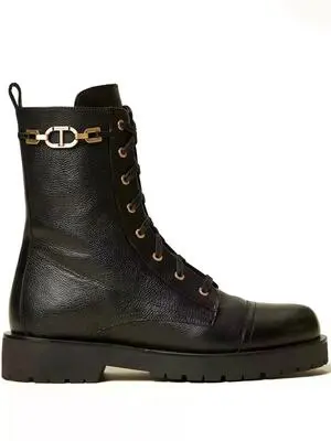 TWINSET Lace-up Chain Boots