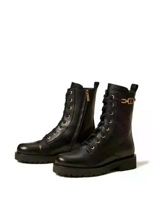 TWINSET Lace-up Chain Boots