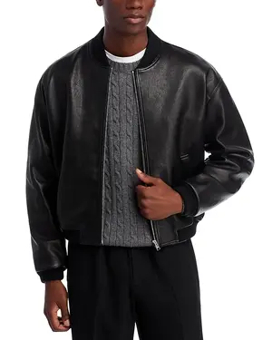 Men's Black Bomber Leather Jackets